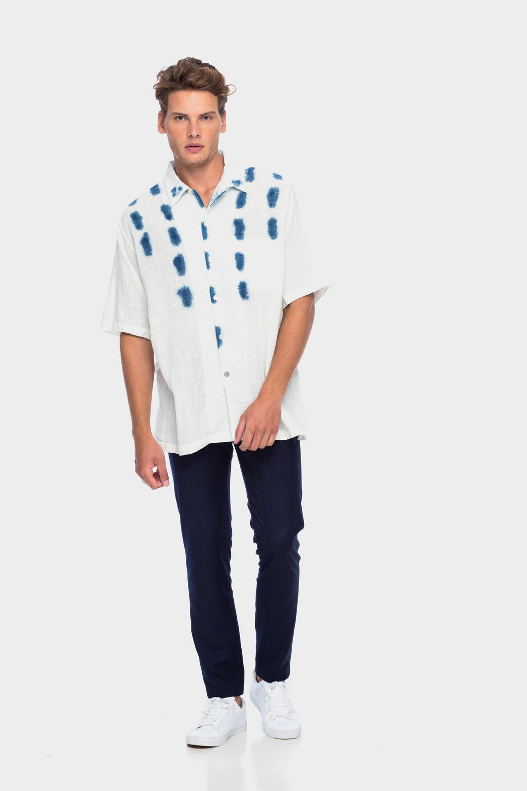 Tye Dye Man Shirt in RPM Indigo – ETHNOLOGI